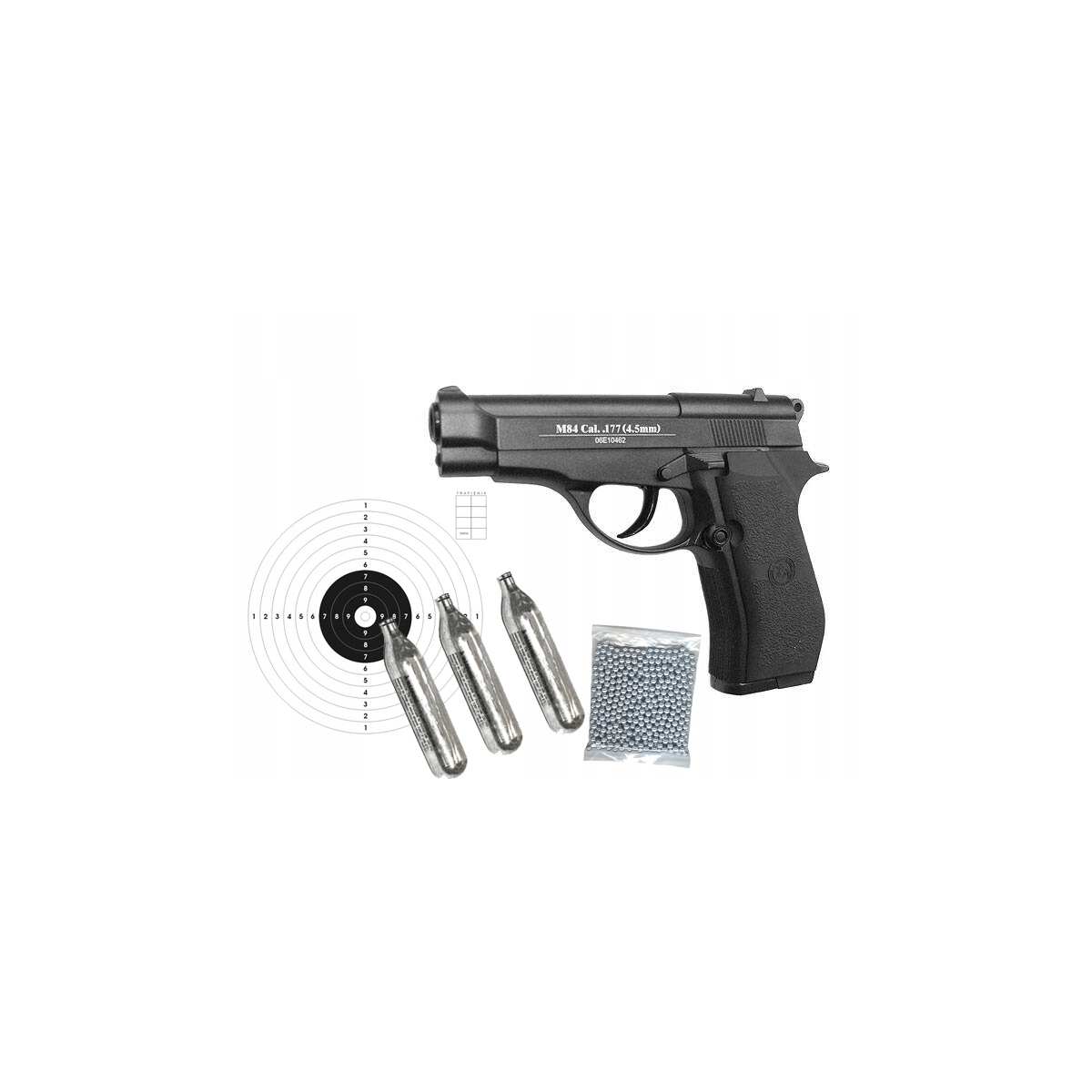 Pistolet wiatrówka WinGun Beretta M84 4,5mm zestaw | Aro Broń